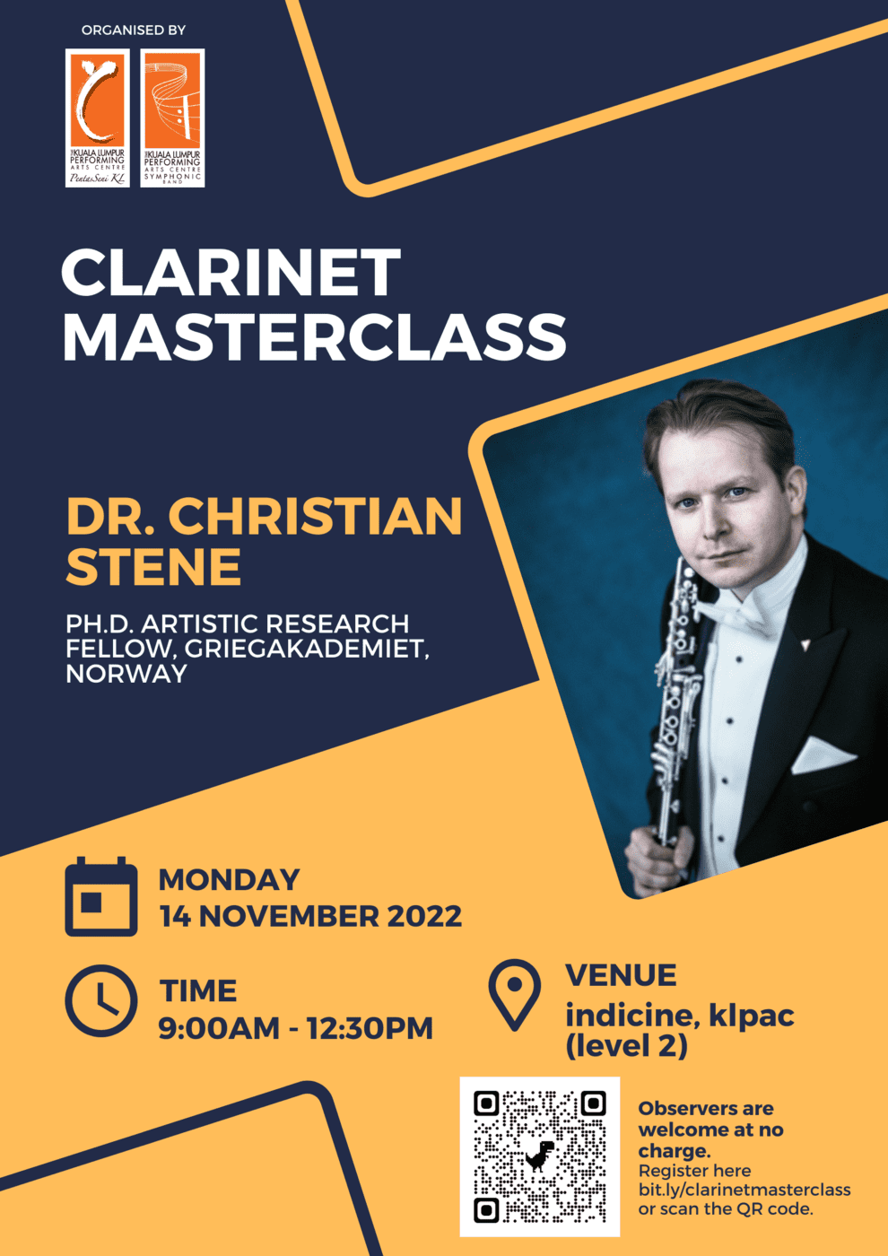 Clarinet Masterclass with Dr. Christian Stene - The Kuala Lumpur ...