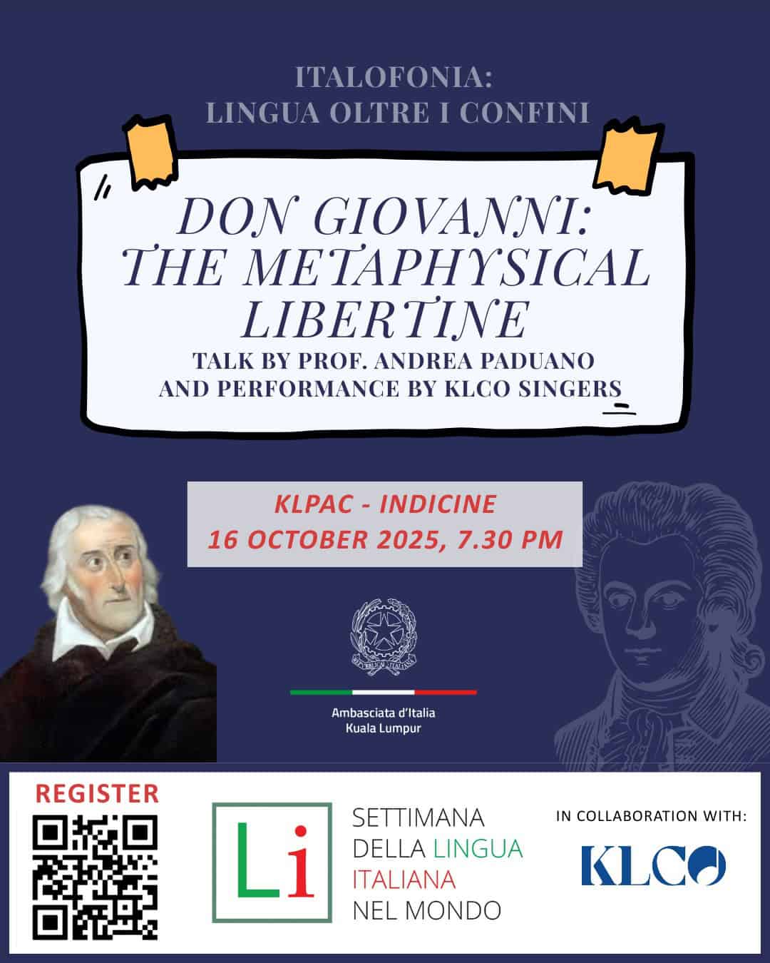 WEEK OF THE ITALIAN LANGUAGE IN THE WORLD“Don Giovanni, the ...